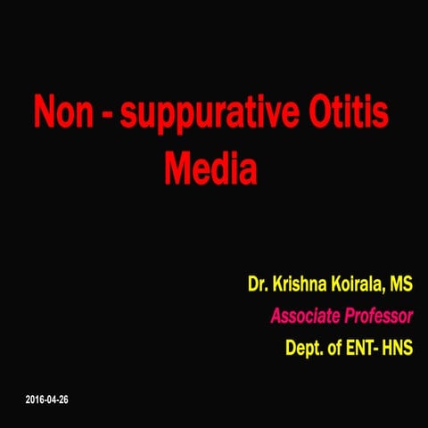 11. non suppurative otitis media | PPT
