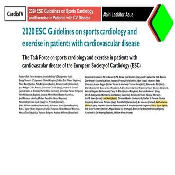 2020 ESC Guidelines on Sports Cardiology and Exercise in Patients with ...