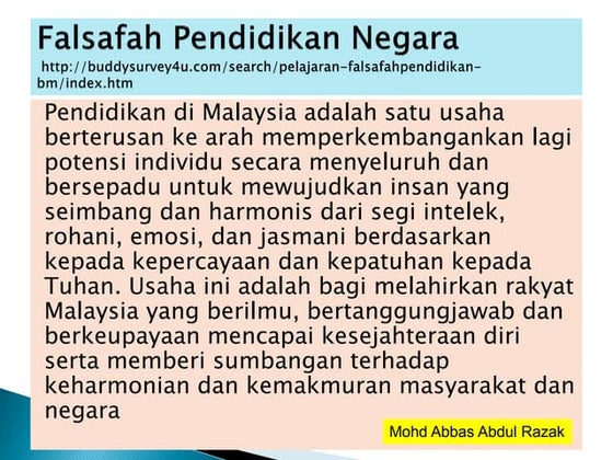 Falsafah pendidikan kebangsaan | PPTX