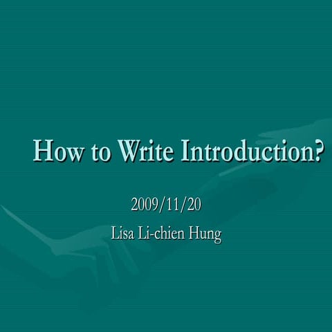 How To Write the Introduction | PPT | Education