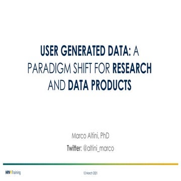 User generated data: a paradigm shift for research and data products | PDF