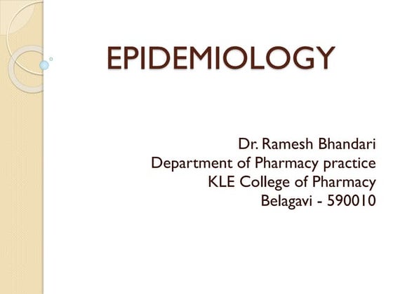 Epidemiology | PPT