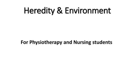 Heredity and Environment | PDF | Infertility | Reproductive Health