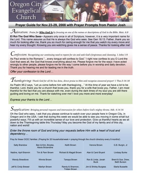 08 16 09 Prayer Sheet (Brenda) | PDF