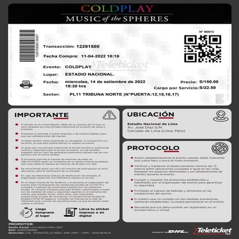 Entrada coldplay | PDF