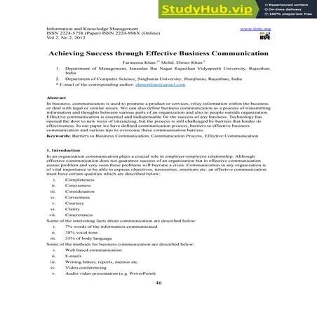 11.Achieving Success Through Effective Business Communication | PDF ...