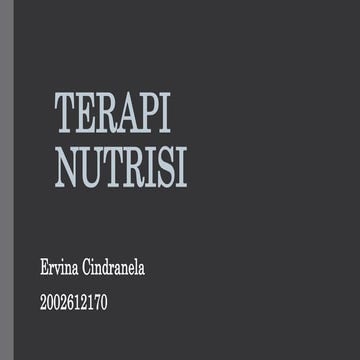 Terapi Nutrisi Pasien Kanker | PPTX