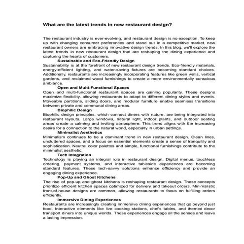 new restaurant design | PDF