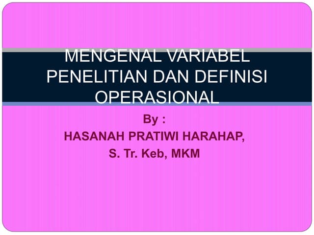 Variabel penelitian | PPT