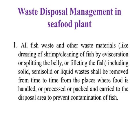 Waste Disposal Management in seafood plant .pptx
