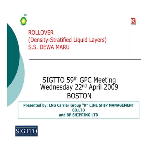 ROLLOVER OF LNG IN TRADING LNG CARRIER - SIGTTO PANEL | PDF