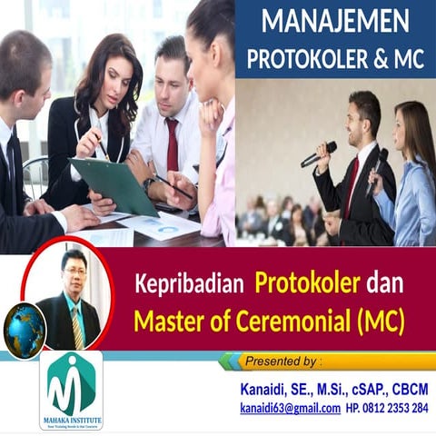 Keperibadian Protokoler dan Master of Ceremonial (MC)_ Pelatihan "Manajemen PROTOKOLER ...
