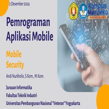 Pemrograman Aplikasi Mobile - 11 Mobile Security | PDF