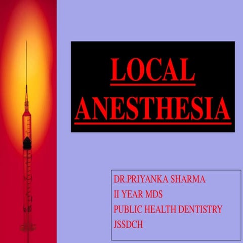 Mechanism of local anesthesia | PPTX