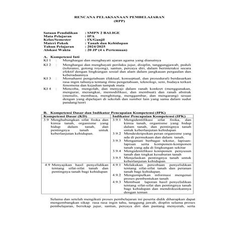 rencana pembelajaran penilaian (RPP) new | DOCX