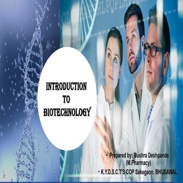 Introduction to Biotechnology ( Biochemistry Department College of ...