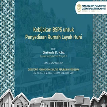 Modul Pelaksanaan BSPS Kementerian Perumahan dan Kawasan Permukiman | PDF