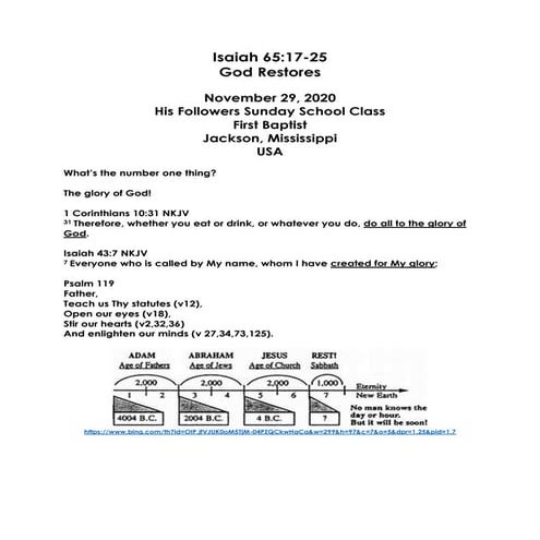 11-29-20 Isaiah 65;17-25, God Restores | PDF