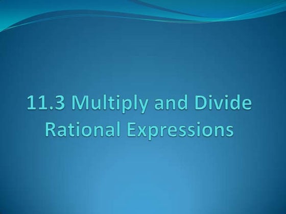 Rational algebraic expressions | PPTX