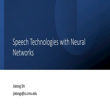 speech technologies with neural networks present | PDF