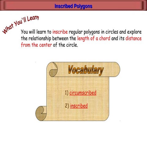 11 4 inscribed polygons lesson | PPT