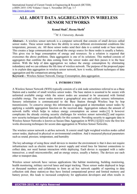 Data aggregation in wireless sensor network | PDF