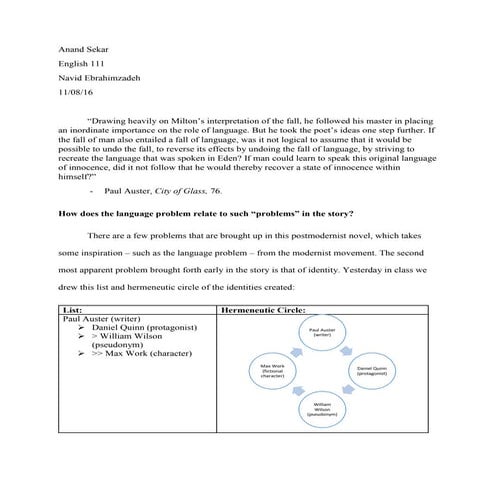 English 111 Reading Response | PDF | Fiction | Books and Literature