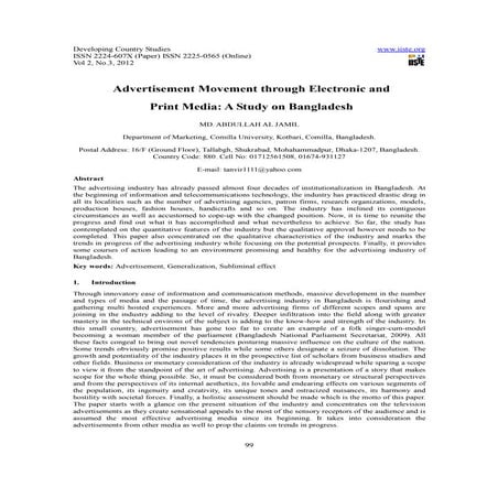 11.[99 107]advertisement movement through electronic and print media ...