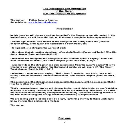 11 abrogation and abrogated in the quran | PDF