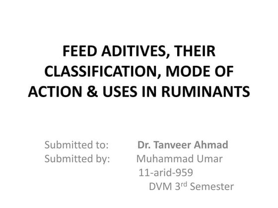 Feed additives | PPT