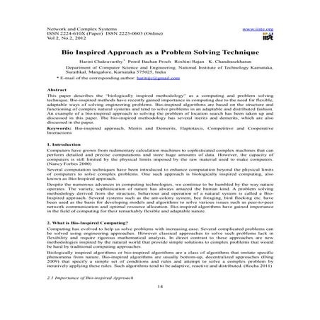11.bio inspired approach as a problem solving technique | PDF