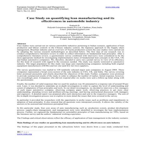 11.case study of manufacturing | PDF