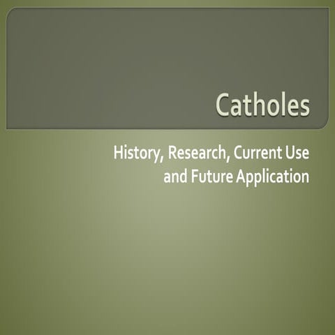 Lawhon - Catholes: History, research current use, and future ...