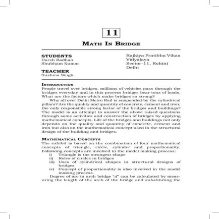 11 chapter structure and working of model Math-in-Bridge | PDF