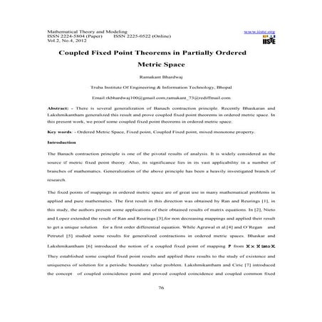 Upled Fixed Point Theorems In Partially Ordered Metric Space Pdf