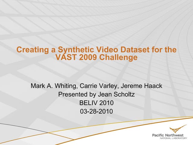Generating A Synthetic Video Dataset Ppt