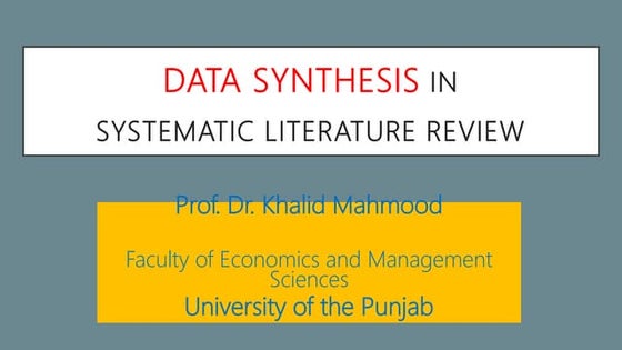 Systematic literature review: Steps involved | PPTX | Publishing ...