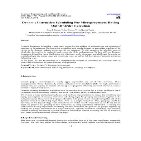 11dynamic Instruction Scheduling For Microprocessors Having Out Of