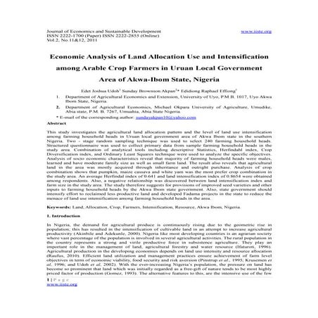 11.economic analysis of land allocation use and intensification among ...