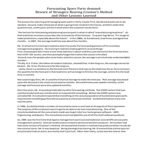 11 Forecasting Spare Parts Pdf