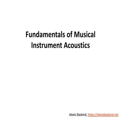 Fundamentals Of Music Instrument Acoustics Pdf