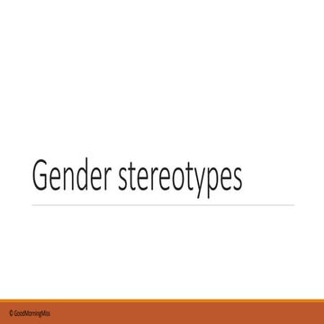 Gender stereotypes cartoon | PPTX