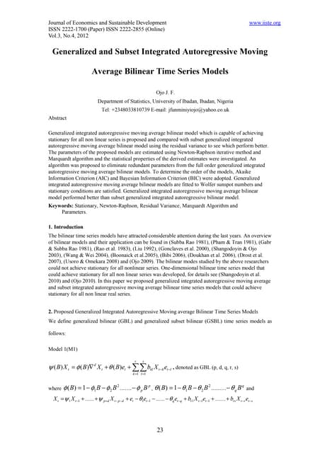 11 Generalized And Subset Integrated Autoregressive Moving Average