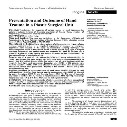 Hand trauma | PDF