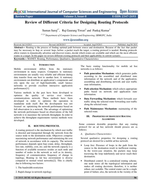 Performance Comparison and Analysis of Table-Driven and On-Demand Routing Protocols for Mobile ...
