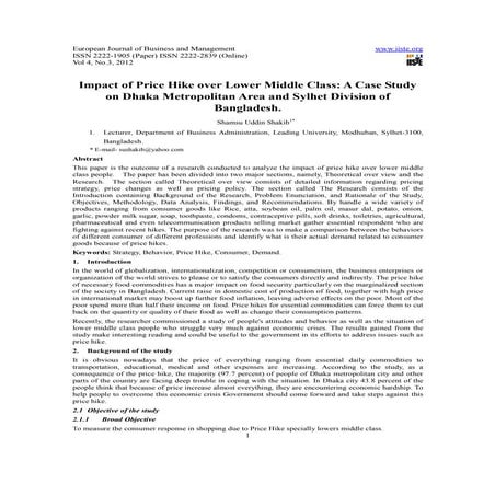 11.impact of price hike over lower middle class | PDF