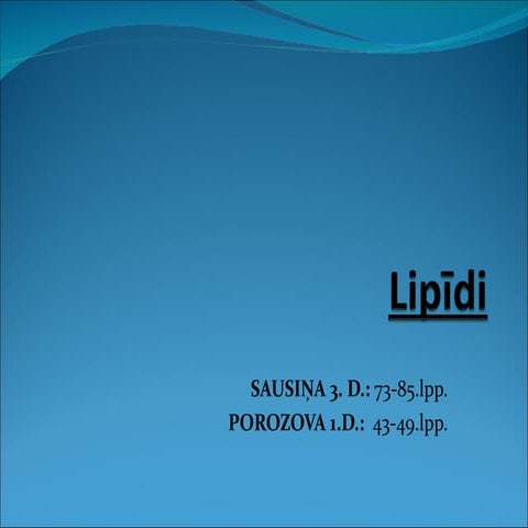 Lipīdi | PPT