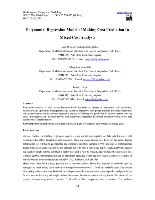 THE LINEAR REGRESSION MODEL: AN OVERVIEW | PPT