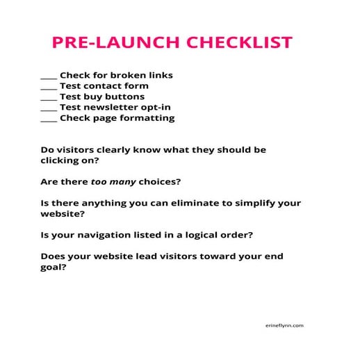 11 pre-launch checklist | PDF