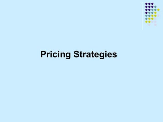Pricing Strategy ppt | PPT